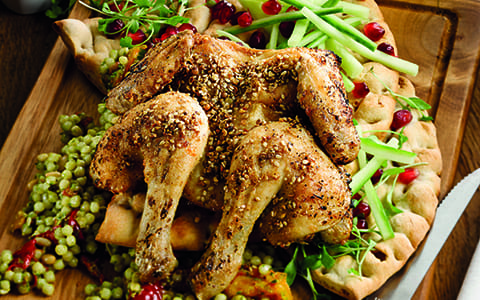 Lebanese-style spatchcock poussin - Bidfood