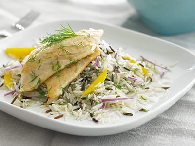 Sea bass with Tilda basmati & wild rice - Bidfood