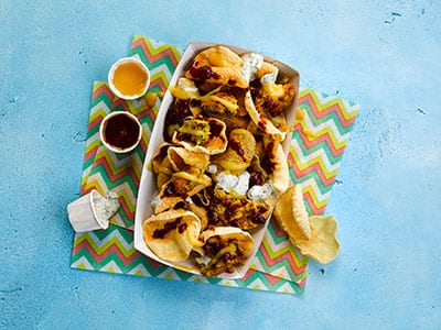 Pachos Topped With Onion Bhajis | Bidfood