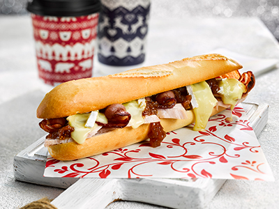 Christmas Festive Turkey Panini Baguette | Bidfood