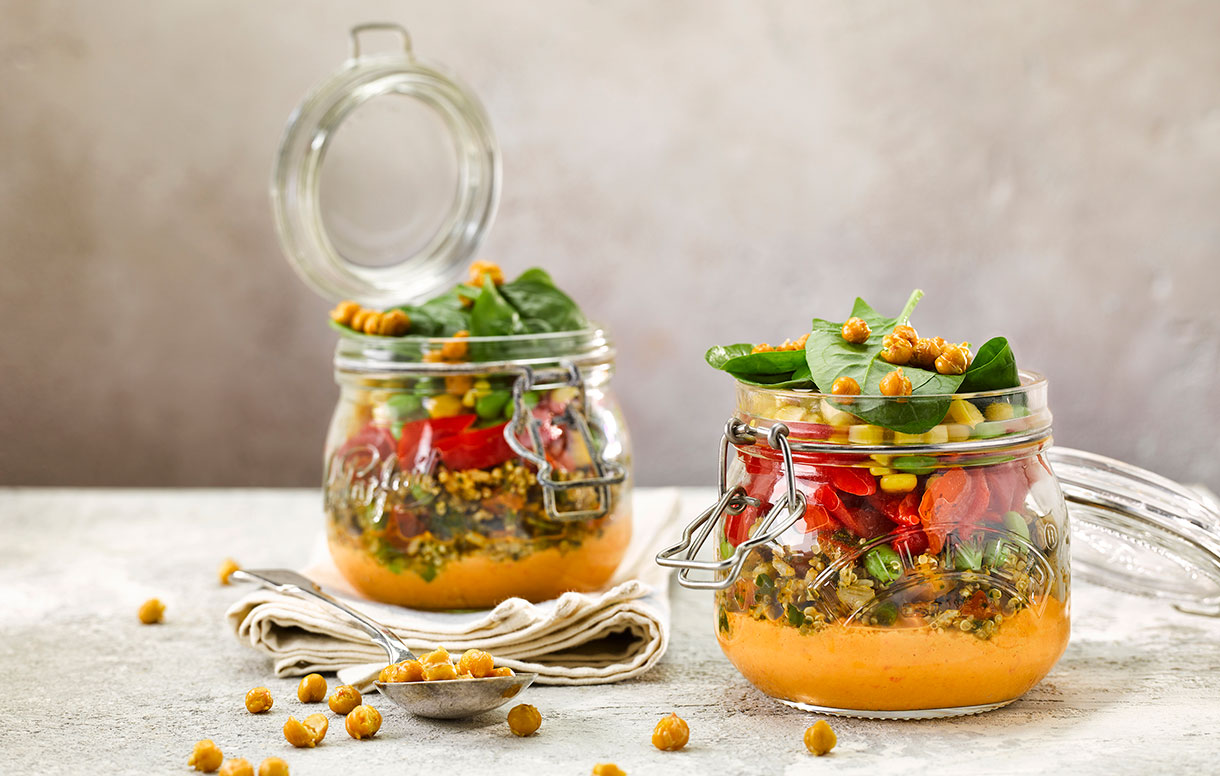 Sunny vibes red pepper salad pots - Bidfood