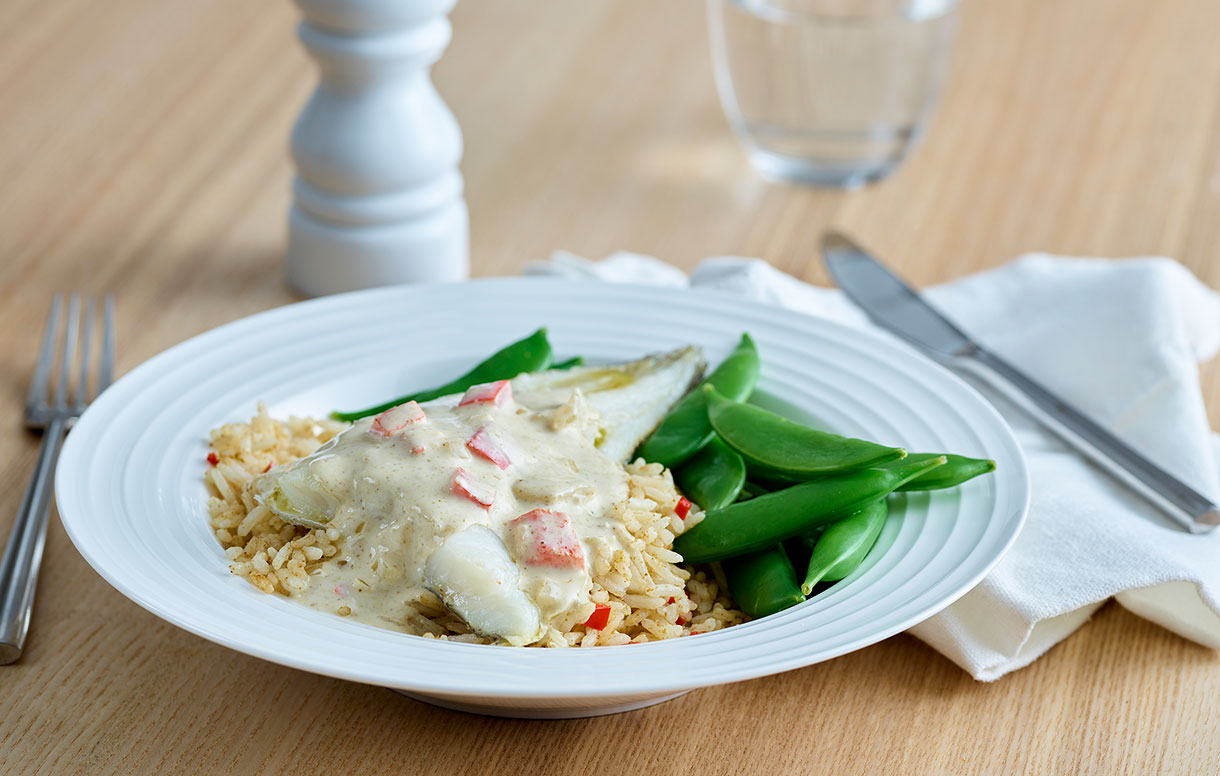 Philadelphia roast cod, coconut curry sauce, fragrant rice and sugar ...