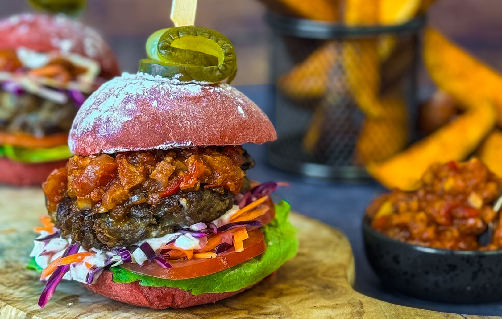 Beef and Fable burger with piri piri potatoes - Bidfood